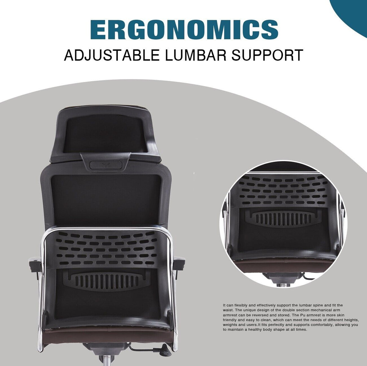 Desk Chair Computer Chair High Back PU Leather Office Desk Chair - Bro ...