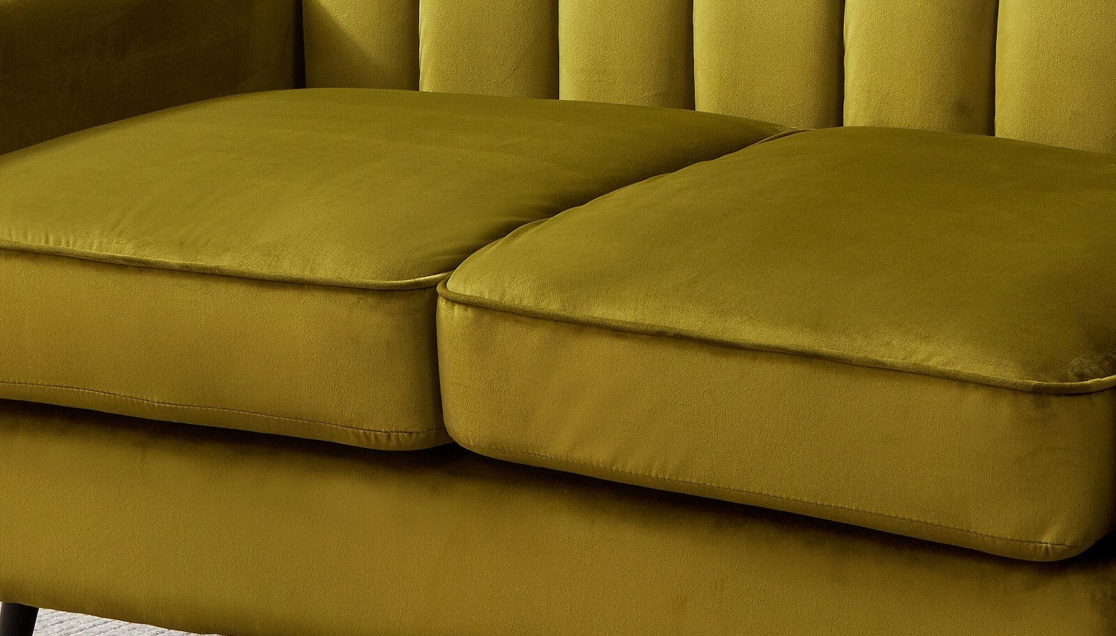 Velvet 2 Seater Sofa in Olive Green - Compact Ella range FREE & EASY D ...