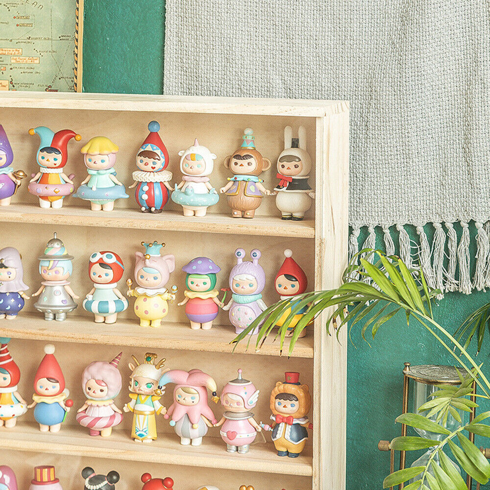 6-Tier Wall Mounted Collectible Rack Wooden Display Case for Minifigur ...