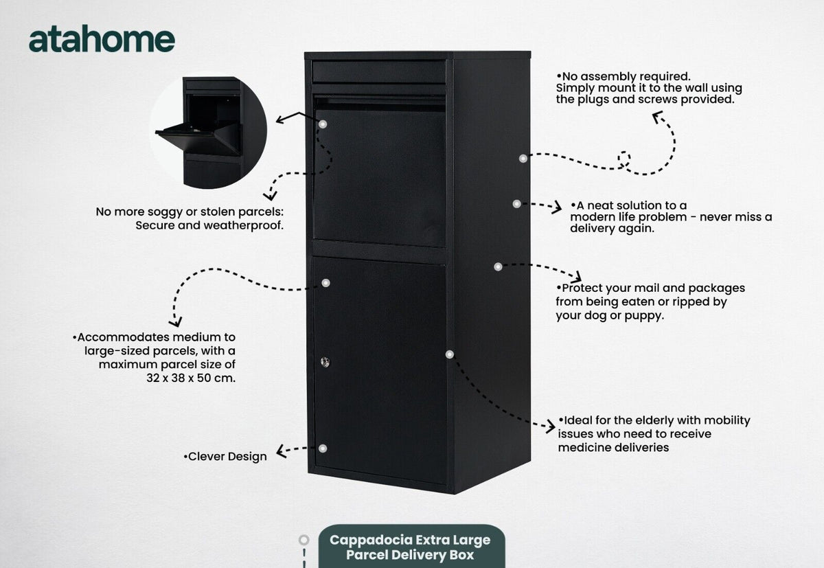 Extra Large Parcel Box Lockable Package Delivery Post Drop Box – Quildinc