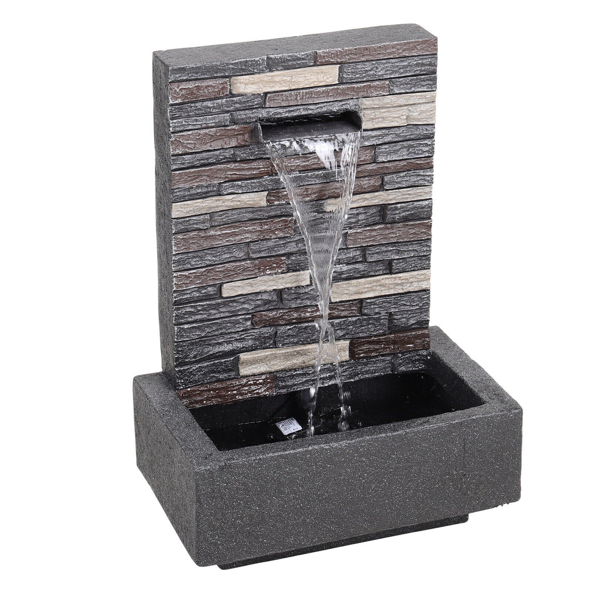 Outdoor Water Feature Fountains Electric Plug-In Resin Garden Cascadin ...
