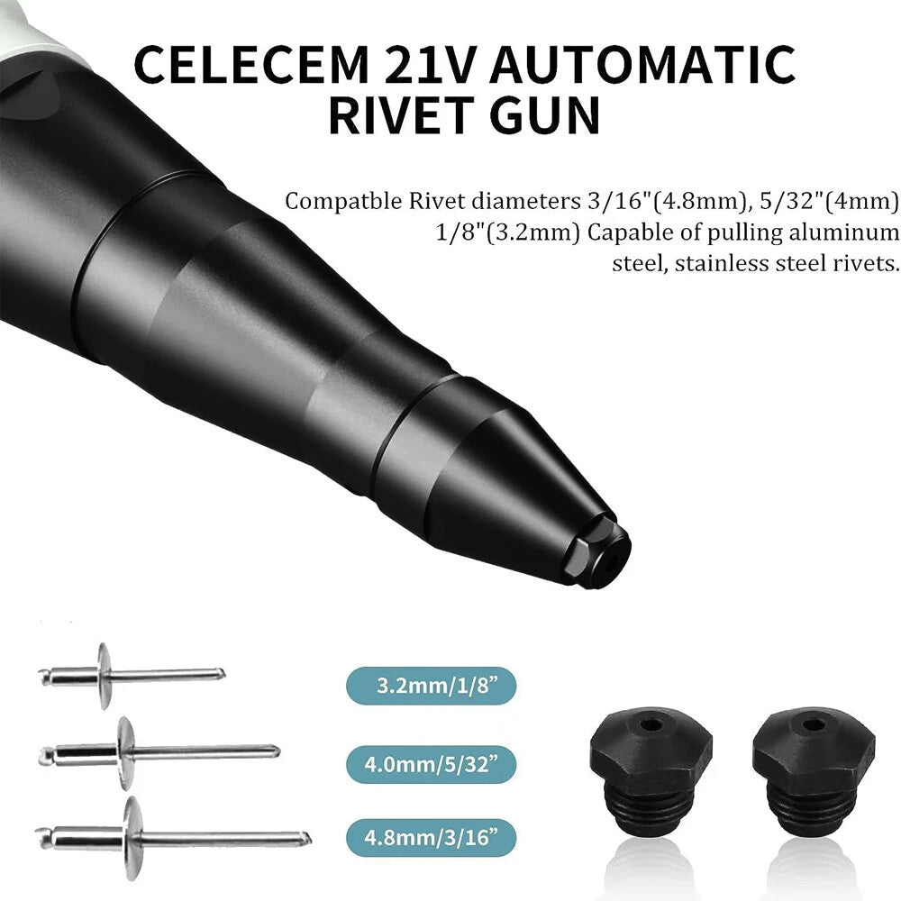 Electric Brushless Rivet Gun Cordless Rivet Nut Gun For Makita 18V Bat ...