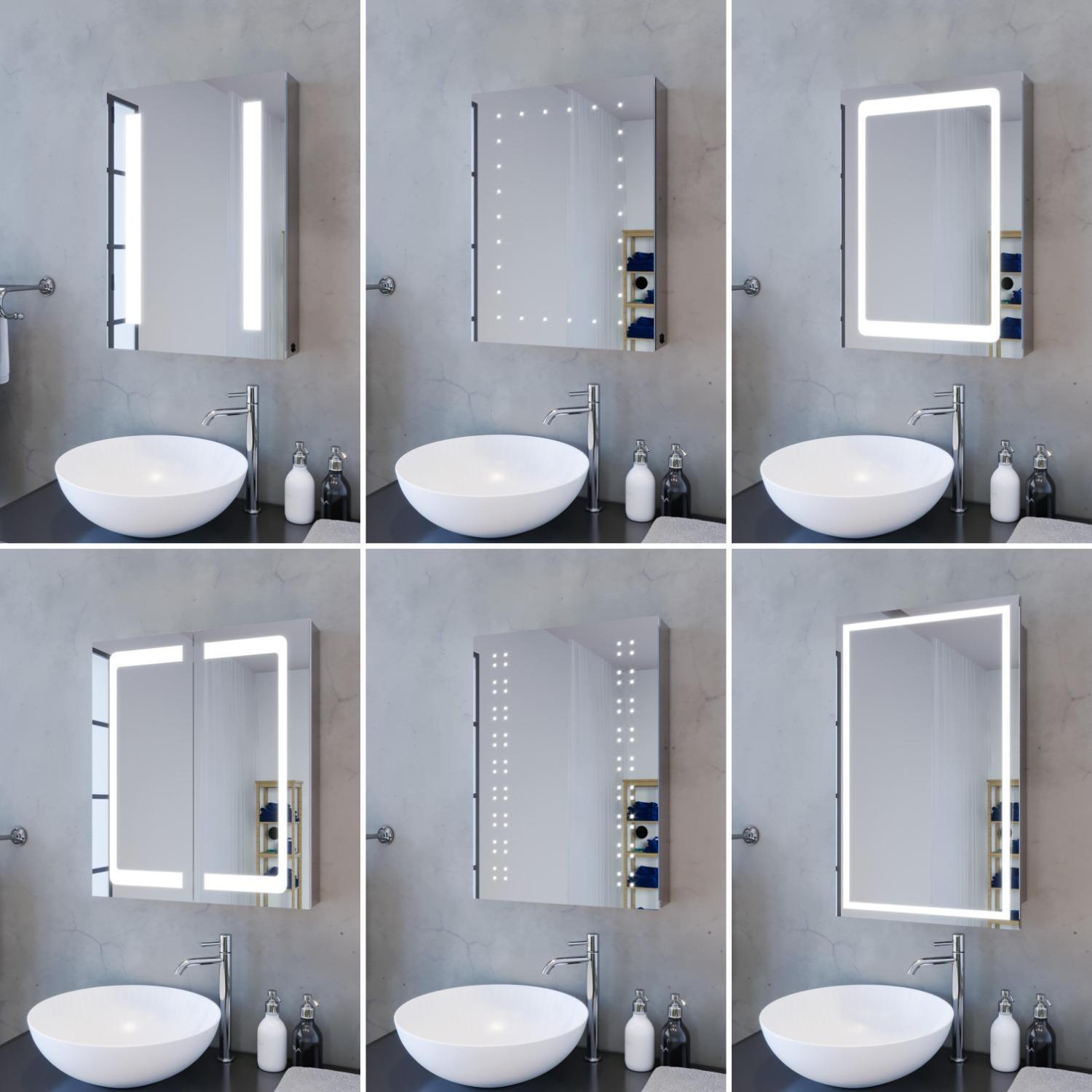 LED Illuminated Bathroom Mirror Cabinet Button Switch / Infrared Senso ...