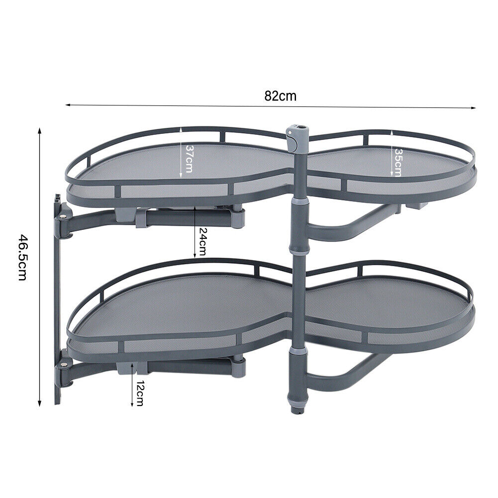 Kitchen Corner Pull Out Shelves Carousel Tray Storage Left Right Shelv ...