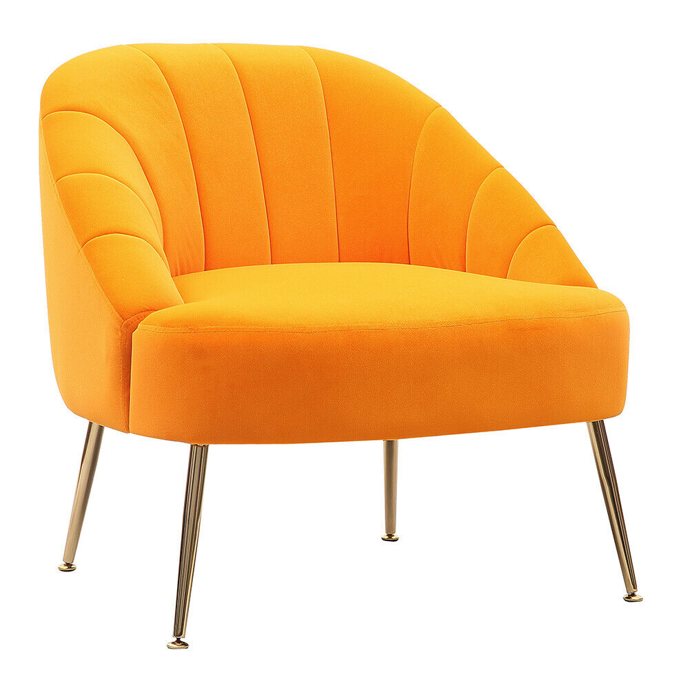 Upholstered Scallop Back Accent Chair Shovel Seat Cocktail Tub Cuddle ...