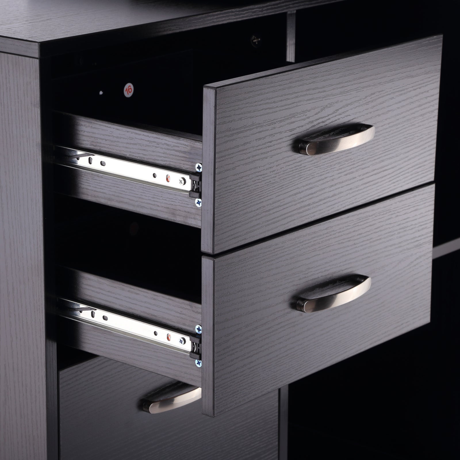 Computer Desk Table Workstation L Shape Drawer Shelf File Cabinet Home ...