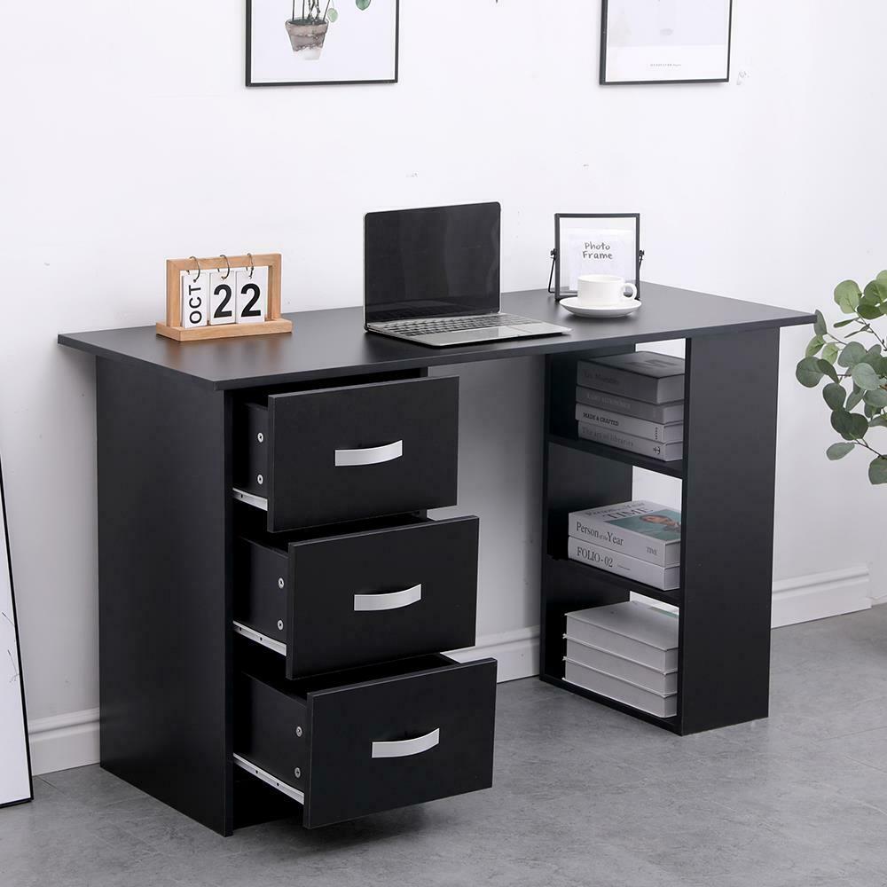Jupiter Black Computer Desk PC Laptop Table Home Office Study Workstat ...