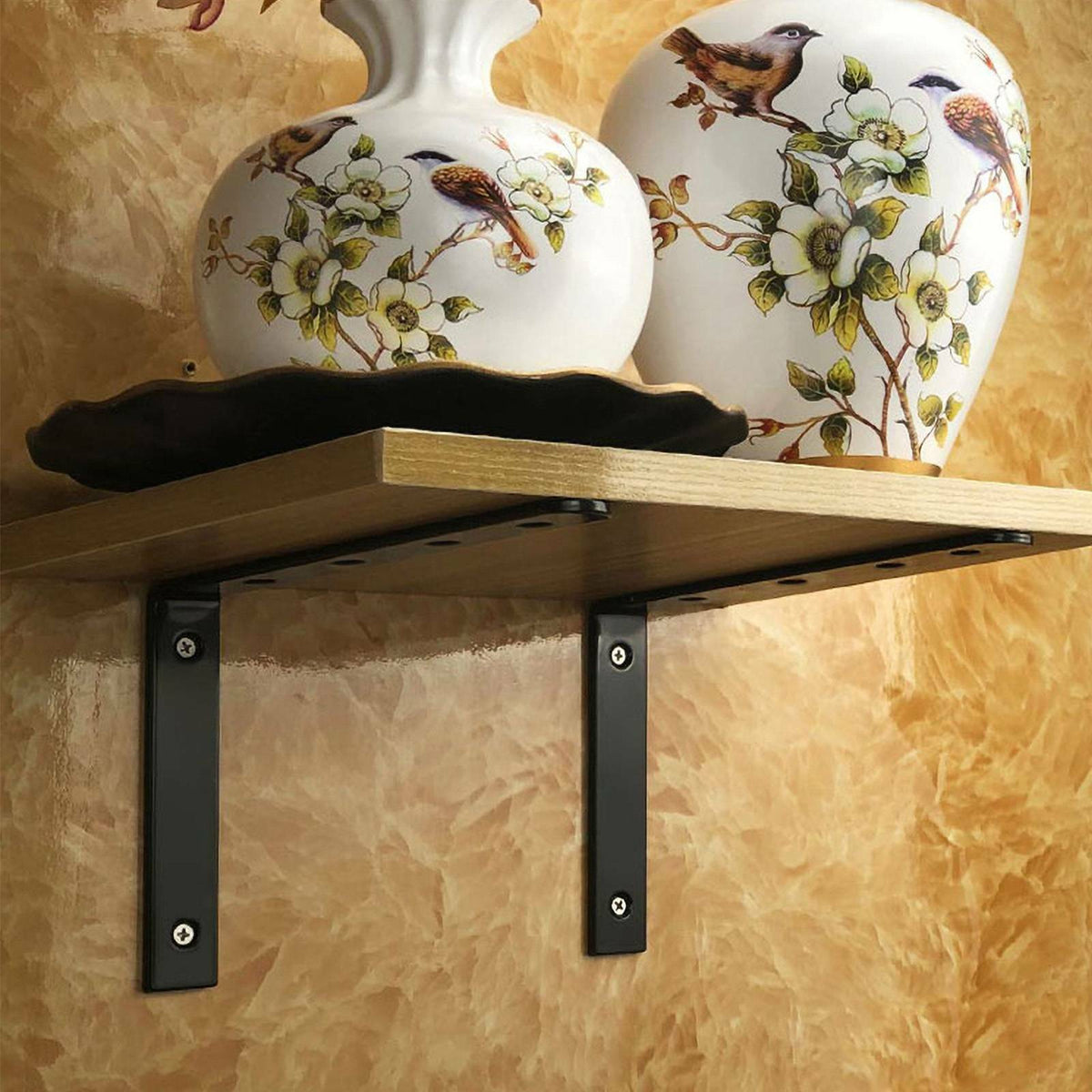 4X Heavy Duty Cast Iron Wall Mounted L Shaped Angle Shelf metal Bracke ...