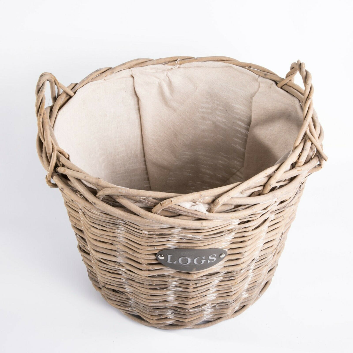 Rustic Countryside Style Chunky Wicker Fireside Heavy Duty Log Baskets ...