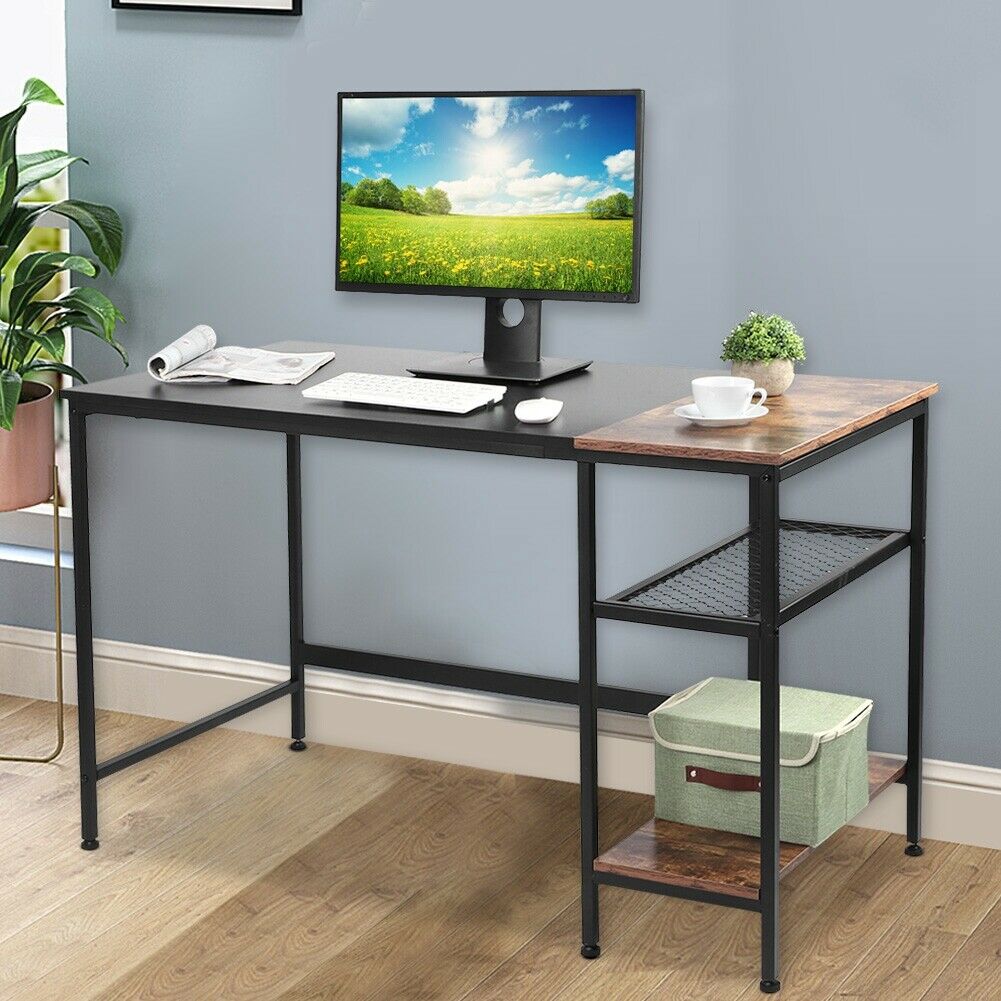 Large Computer Desk 3Shelf Laptop PC Table Home Office Study Gaming Wo ...