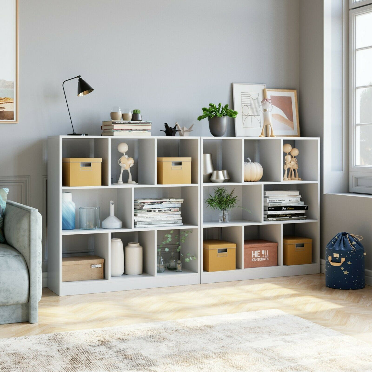 8 Cubes Storage Unit Bookcase Freestanding Storage Rack Display Booksh ...