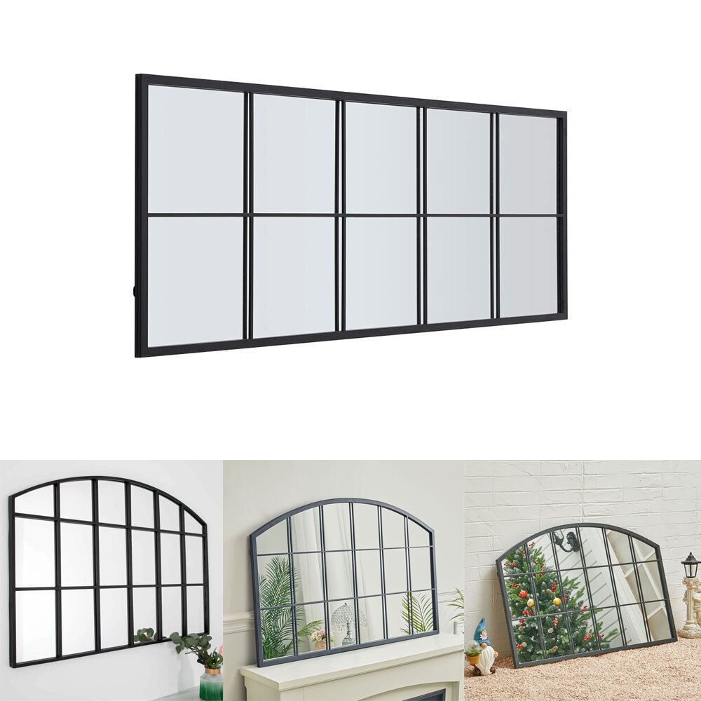 Vintage Style Arch Gothic Rustic Window Pane Mirror Wall Mounted Garde ...