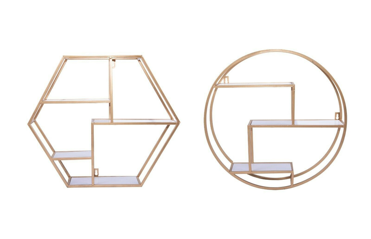 Metal Wall Shelves Display Rack Mounted Decorative Wall Storage Shelf ...