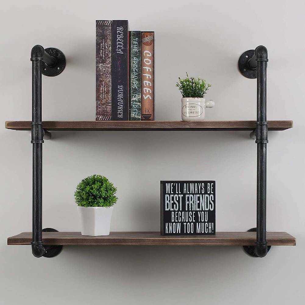 Wall Mounted Industrial Pipe Shelving Malleable Iron, 60% OFF