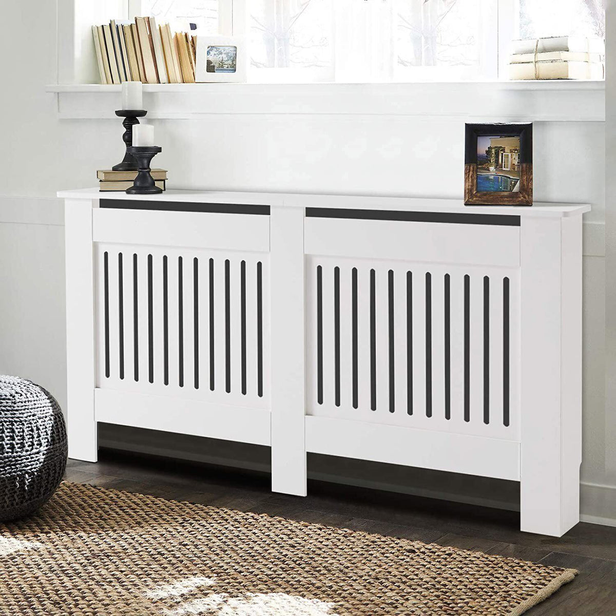 Premium Large 92CM Tall Radiator Cover Bar Wall Cabinet MDF Grill Shel ...