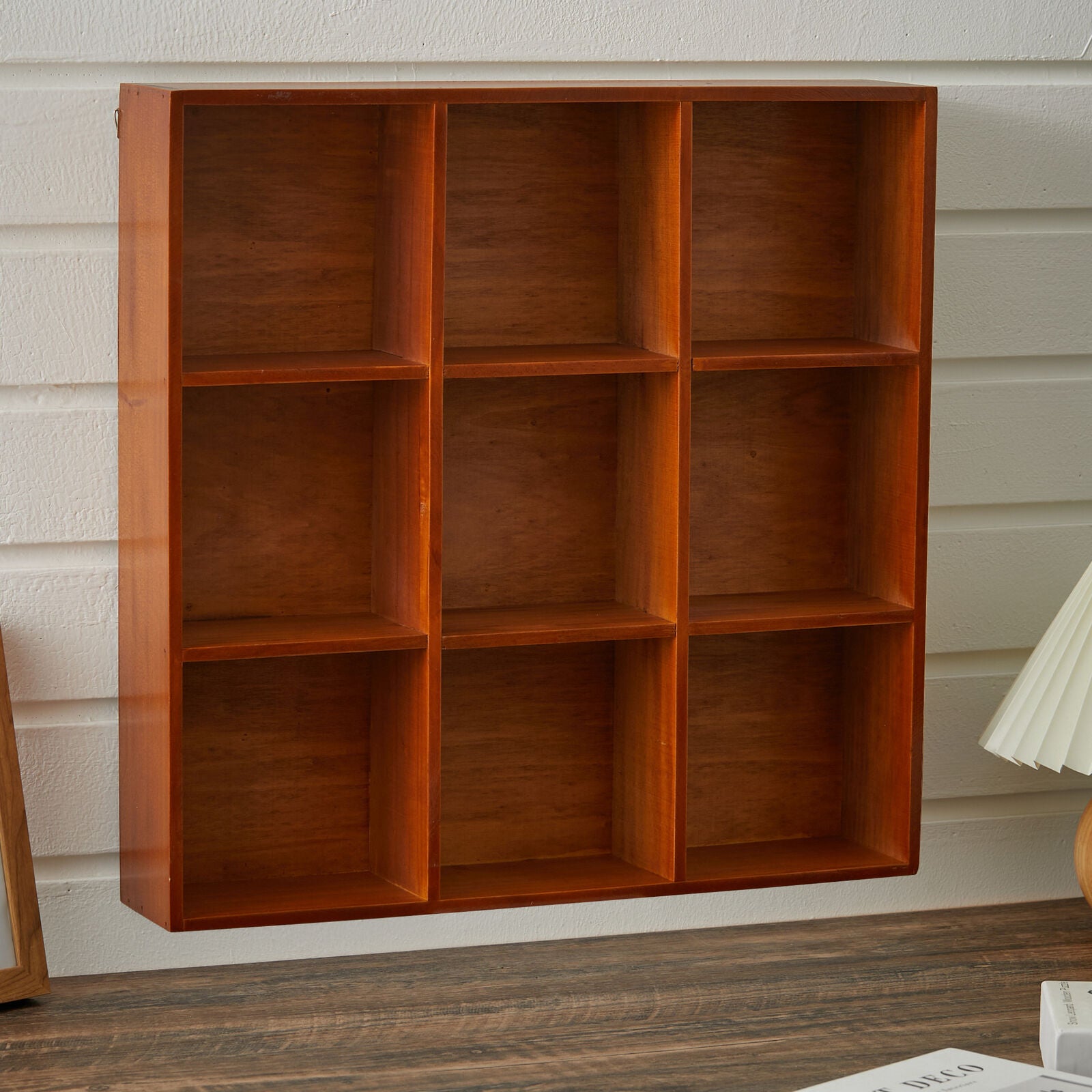 Wall Mounted Storage Cabinet Wooden Cupboard Display Shelf Desktop Org ...