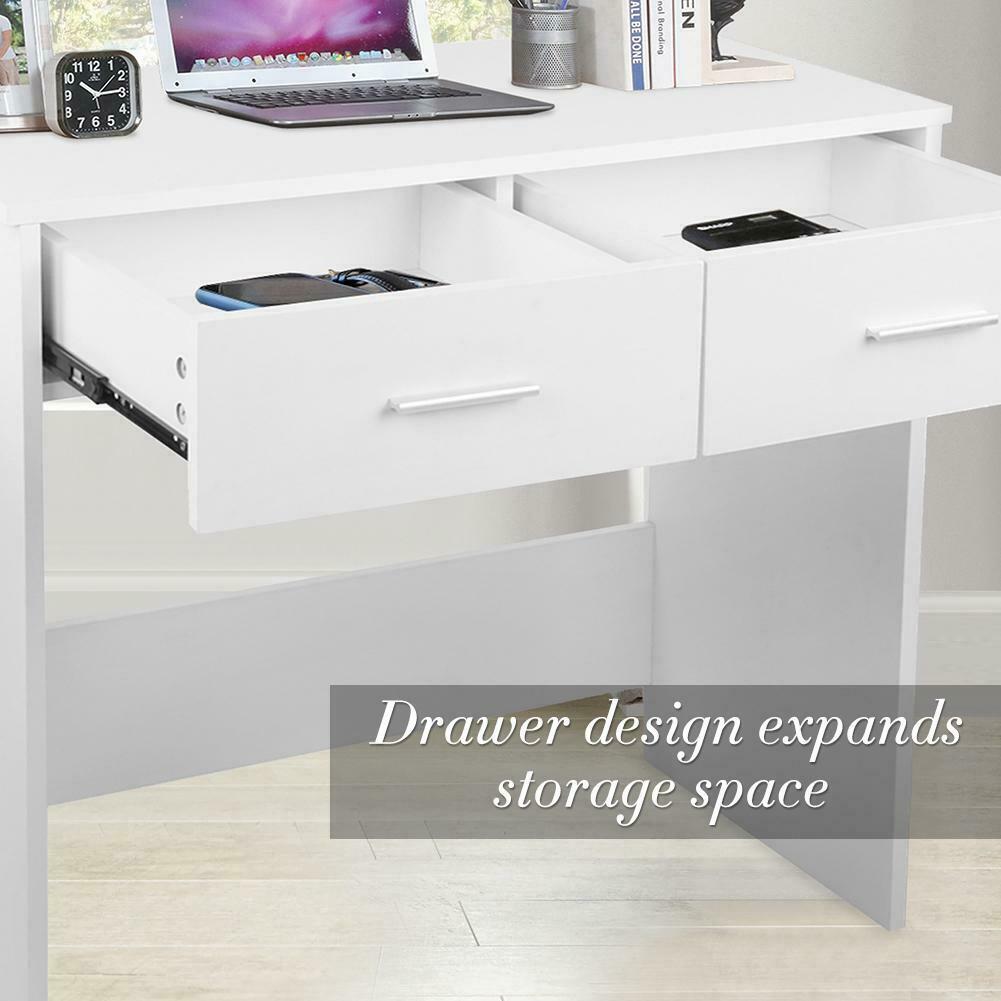 Dressing Computer Desk with 2 Drawers Study PC Table Home Office Works ...
