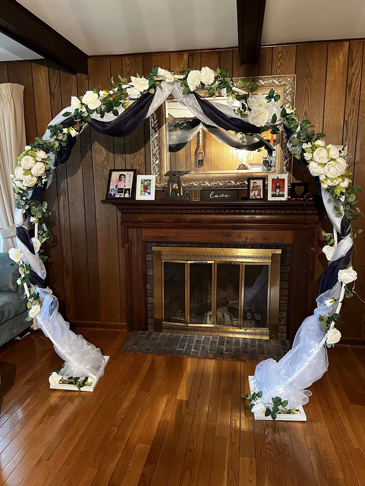 Oversize Large Round Wedding Arch Backdrop Stand Double Hoop Party Dra ...