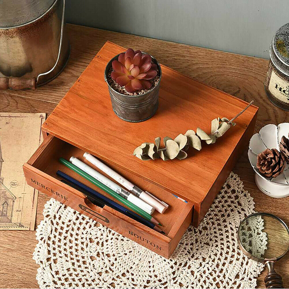 Wooden Small Chest of Drawers Storage Cabinet Desktop Trinkets Box Jew ...