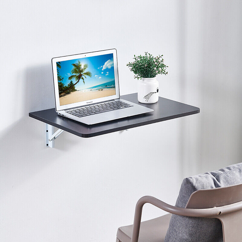 Wall Mounted Table Drop-Leaf Folding Floating Hanging Computer Desk Sm ...