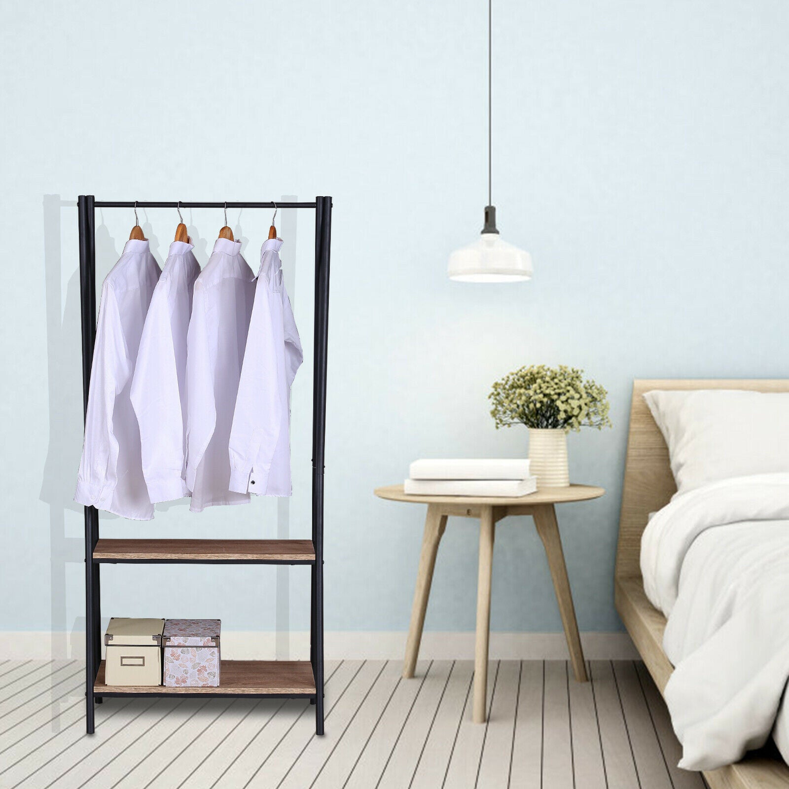 Garment Clothes Rail Rack with Shelves Heavy Duty Display Hanging Stan ...