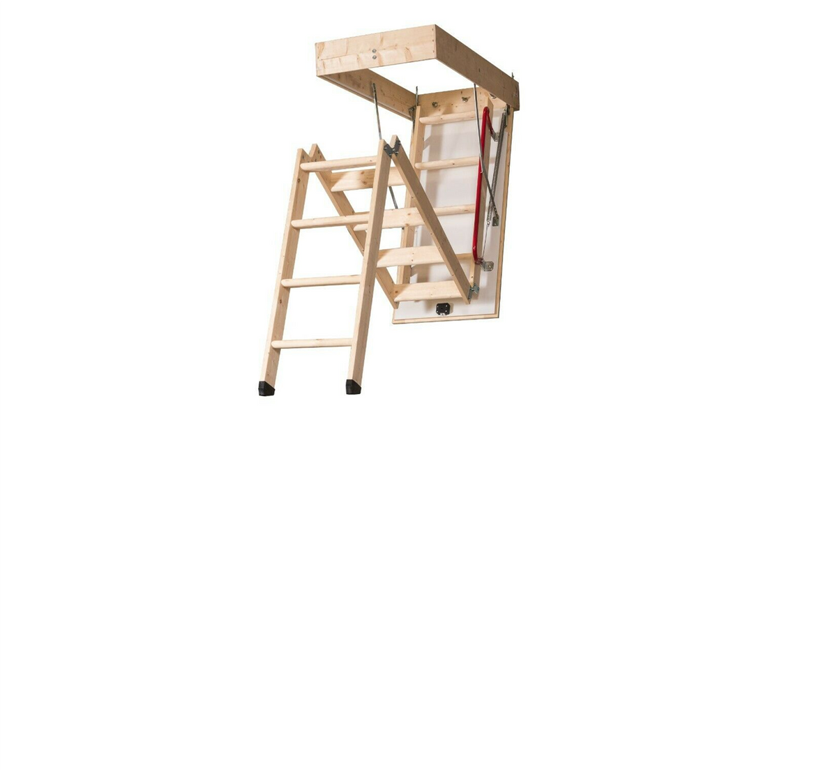 Wooden Timber Folding Loft Ladder Frame Attic Access Hatch 115 x 57cm ...