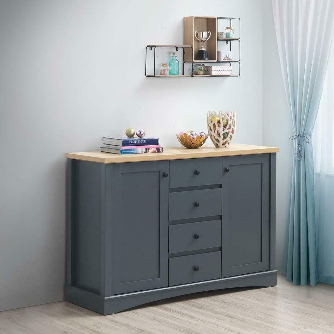 Carden Living Room Coffee Table TV Unit Sideboard Storage Cabinet Dark ...