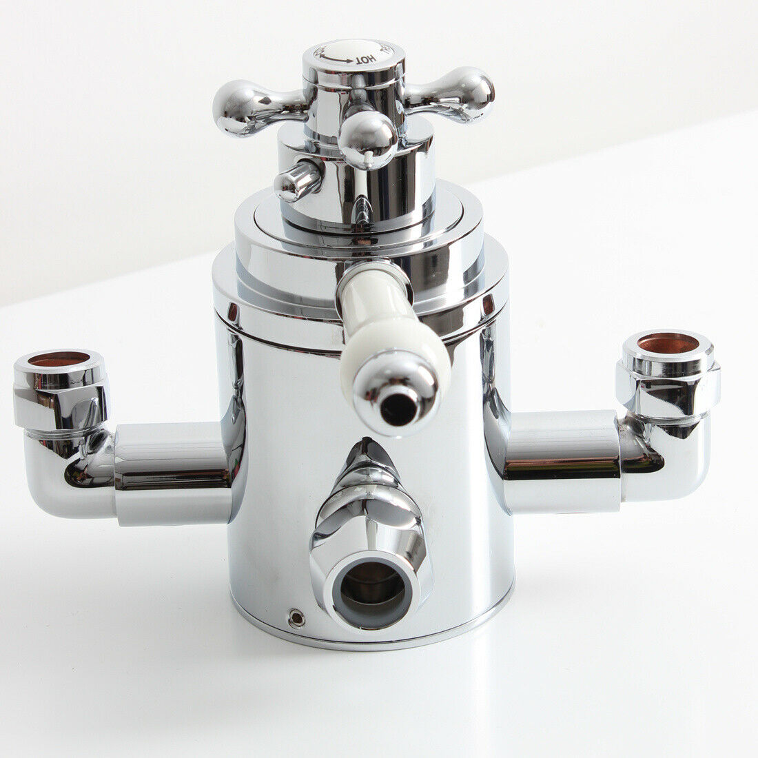 Traditional Thermostatic Exposed Victorian Shower Mixer Valve Chrome B ...