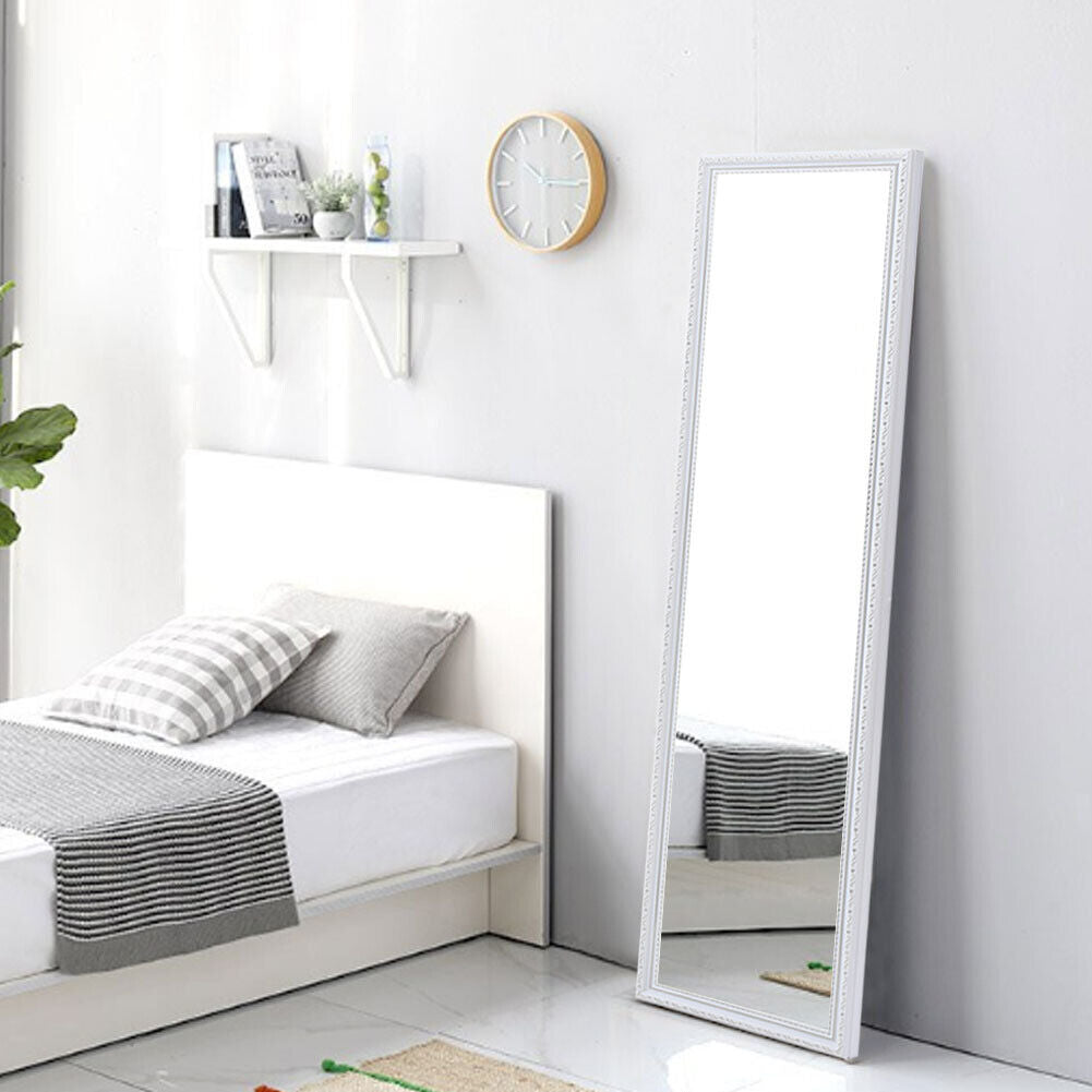 Wall Mounted Full Length Mirror Embossed Rectangle Bedroom Dressing Ro ...