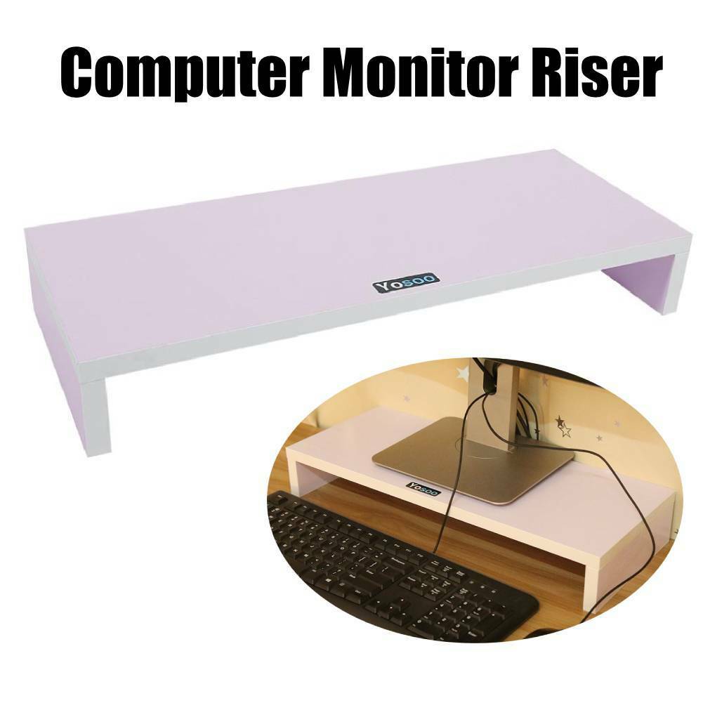 Computer Riser Monitor Stand Tidy PC Laptop Screen TV Desk Storage Pri ...