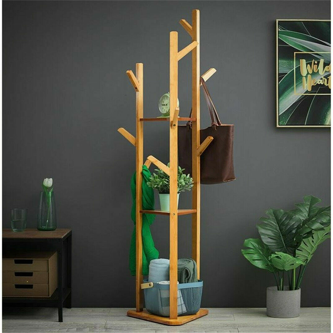 Heavy Duty Corner Coat Stands Rack Clothes Tree Umbrella Portable Hang ...
