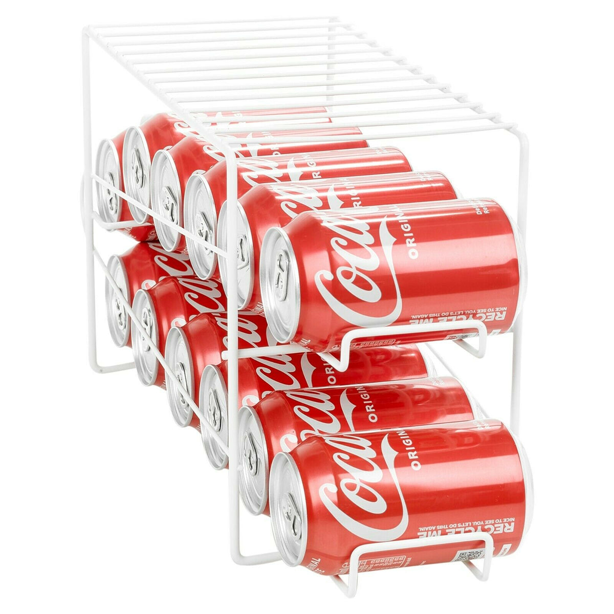 12 Soda Can Fridge Storage Rack Organiser Drink Dispenser Pantry Bever ...