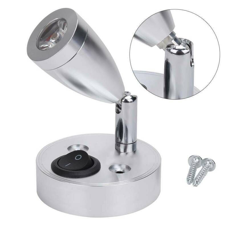 2x 12V LED Spot Reading Light Switch Camper Van Caravan For Boat Motor ...