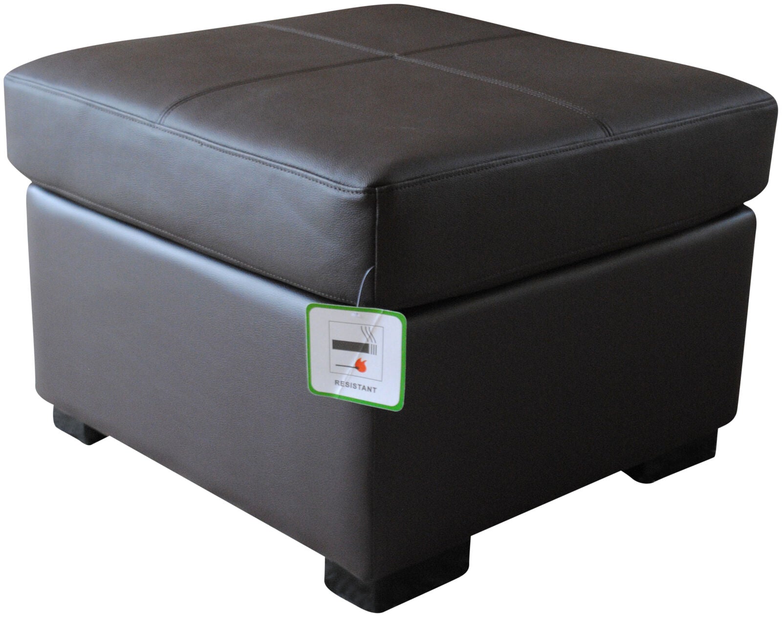 Genuine BRAND NEW Real Leather DARK BROWN Footstool Pouffe – Quildinc