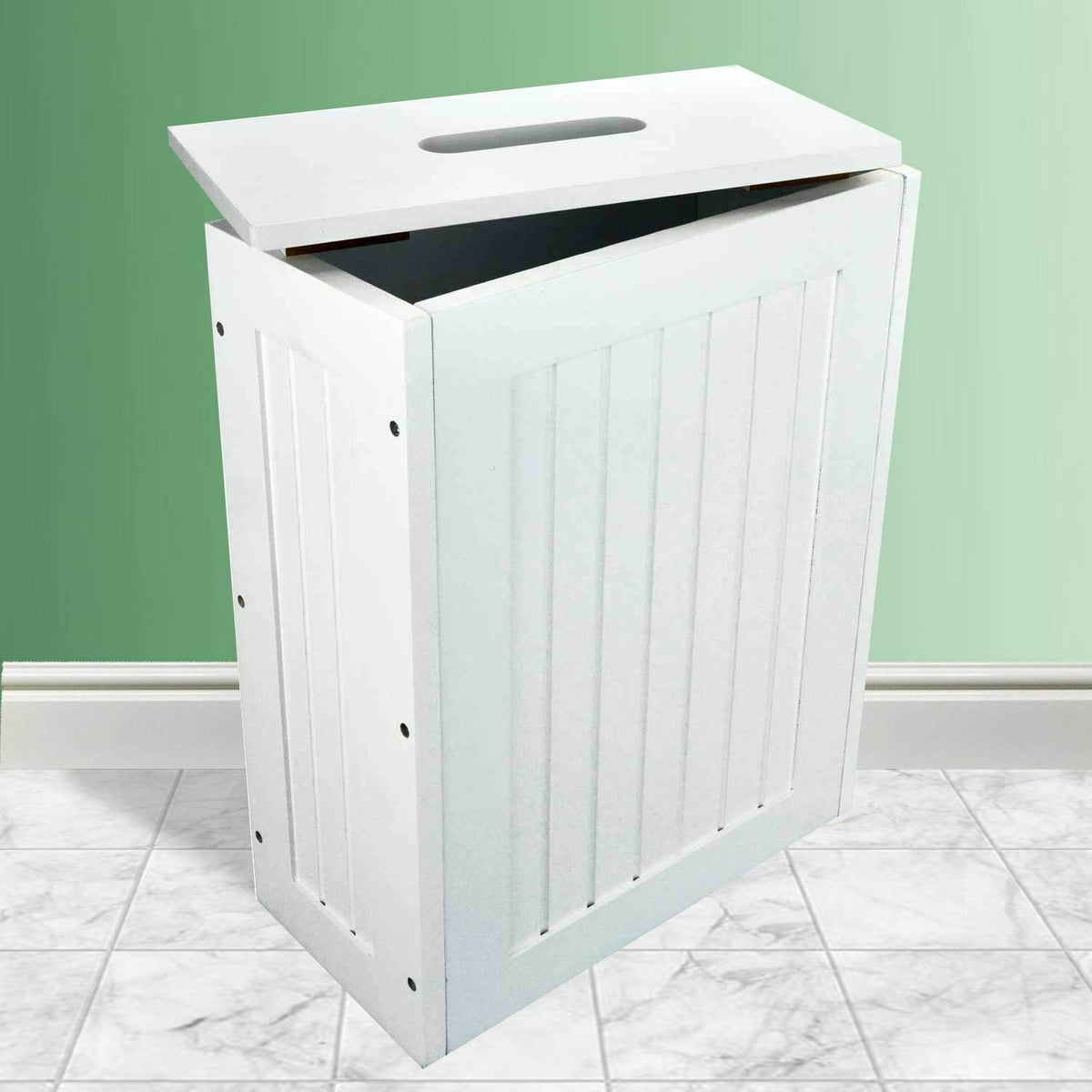 Bathroom Storage Cabinet Box Free Standing Cleaner Space Organizer Whi ...