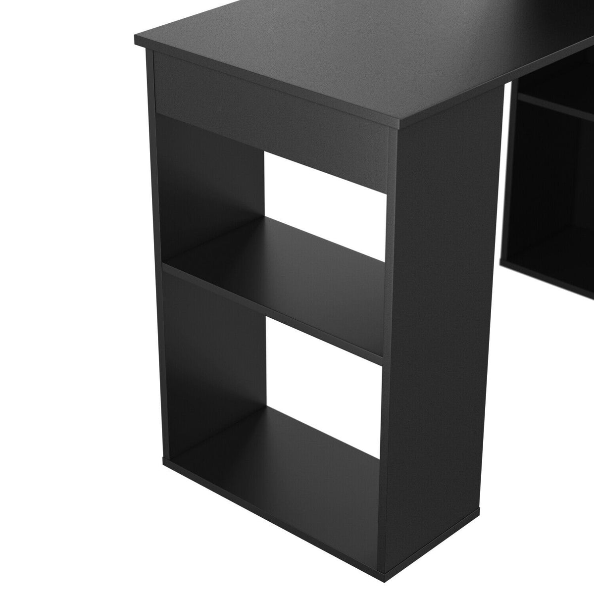 ELEGANT Black Office Computer Desk Study PC Laptop Table With Storage ...