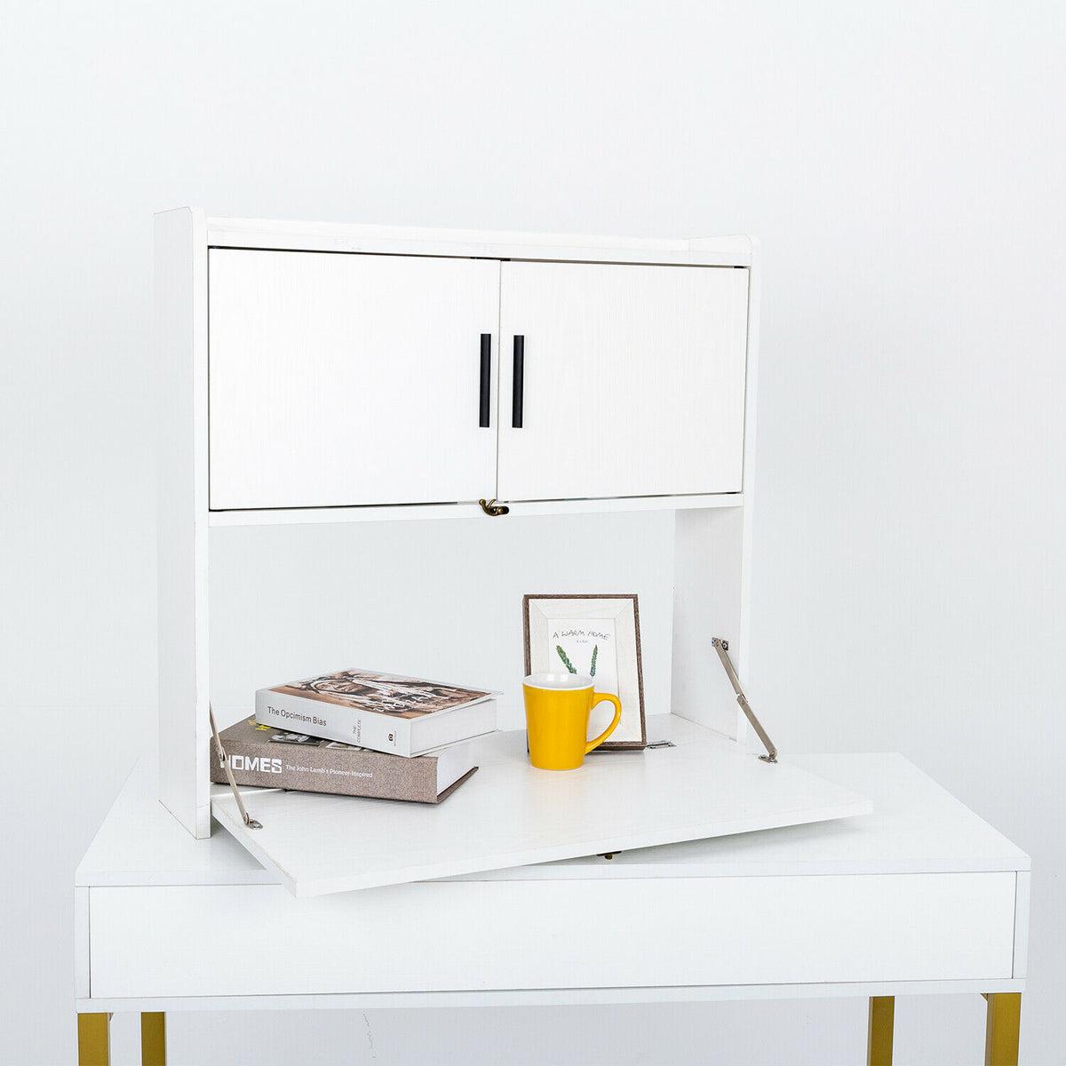 Folding Drop Leaf Computer Desk Wall Mounted Table Workstation Tack Bo ...