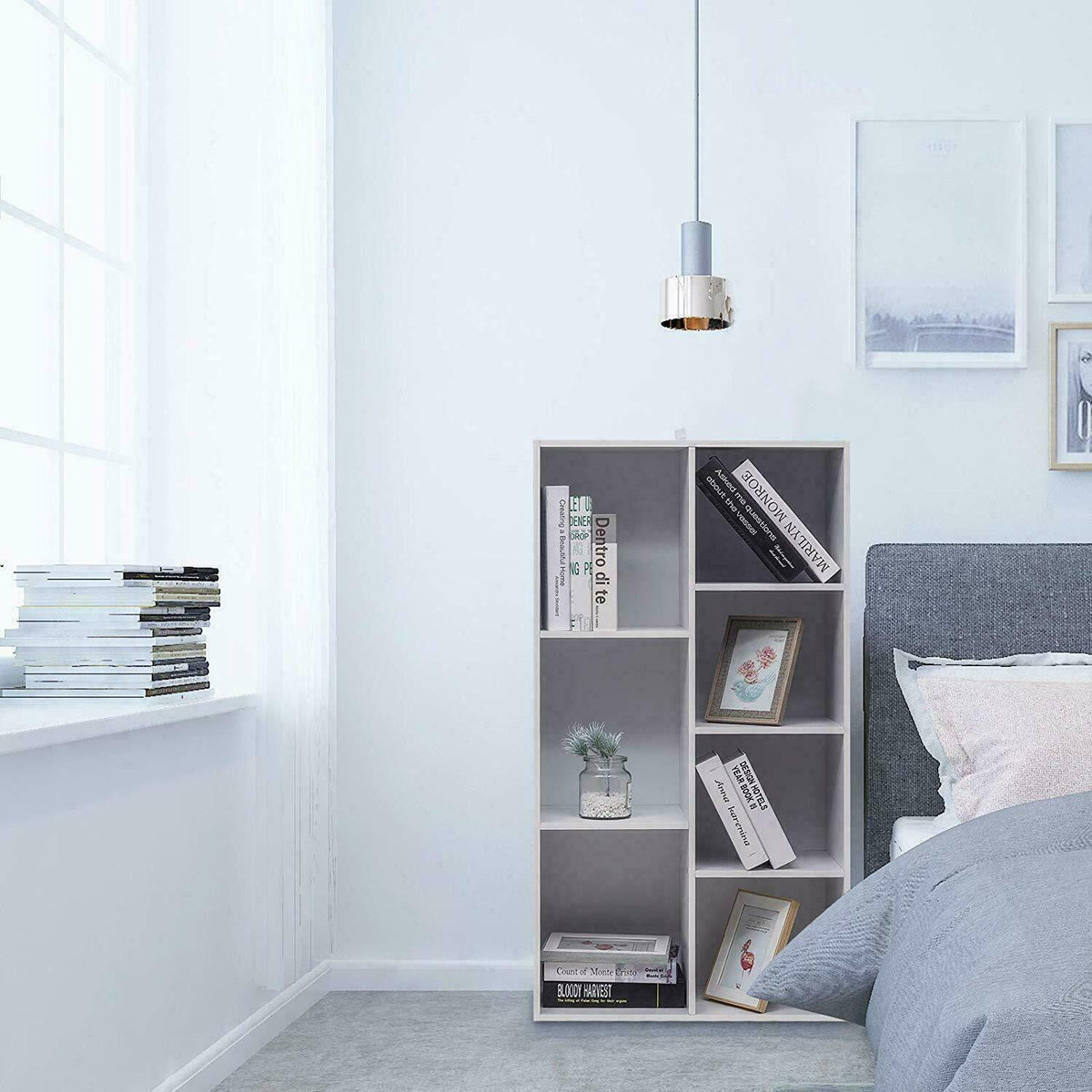 Bookcase 7 Cube Storage Unit Bookshelf Display Stand Unit Shelving Hom ...