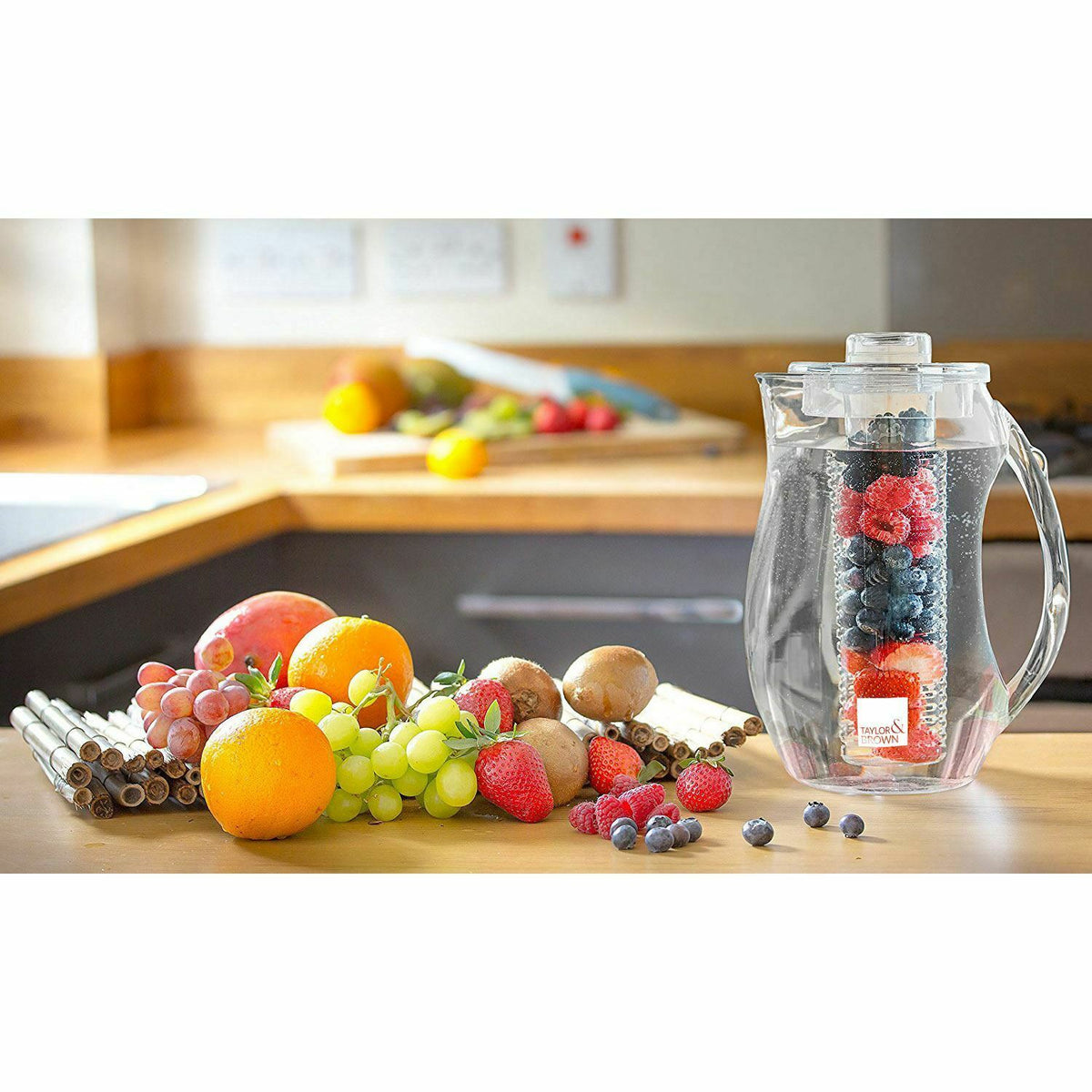 2 Litre Fruit Infusion Pitcher Water Jug With Ice Core & Flavour Infus ...