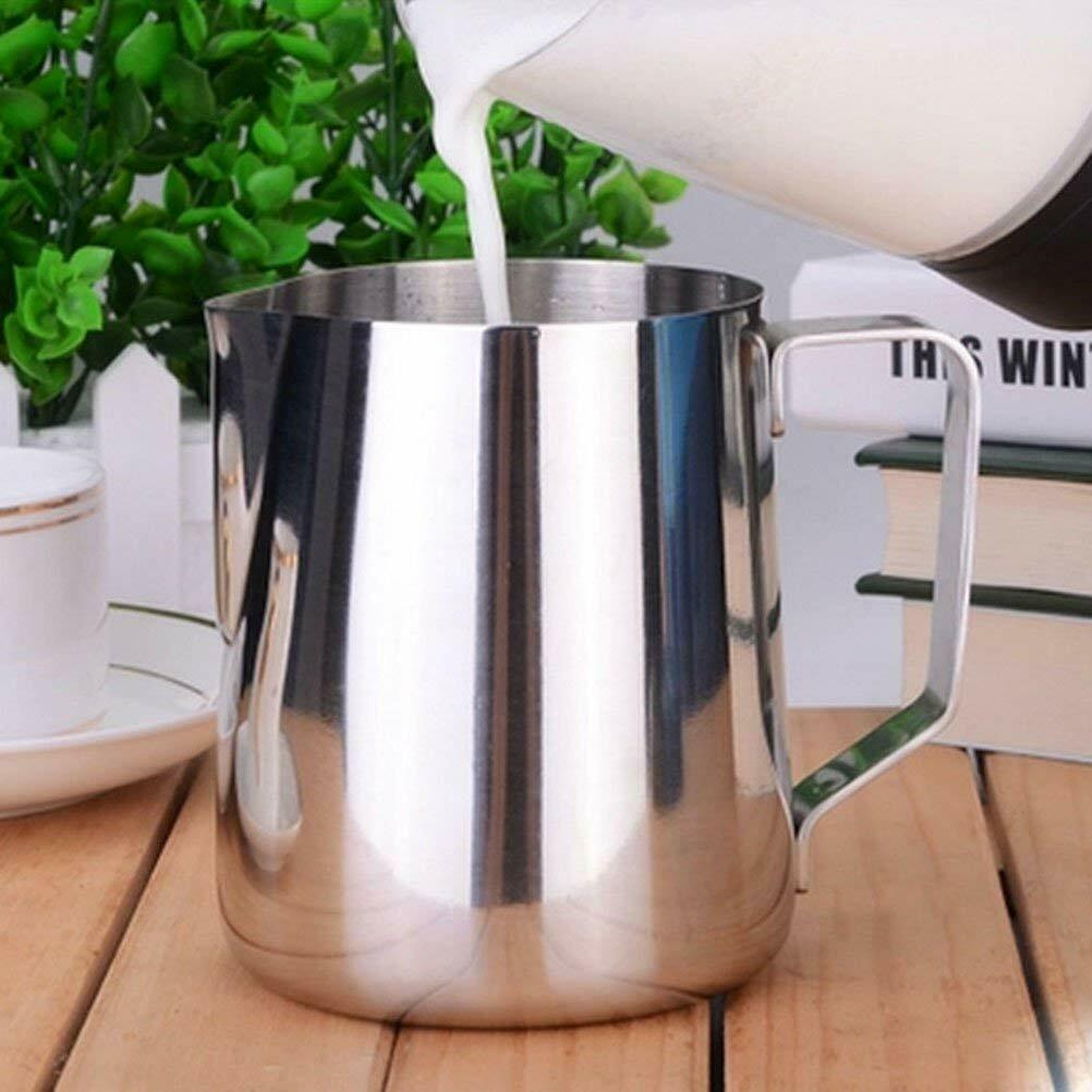 Milk Frothing Jug Stainless Steel Frother Coffee Latte Container Metal ...