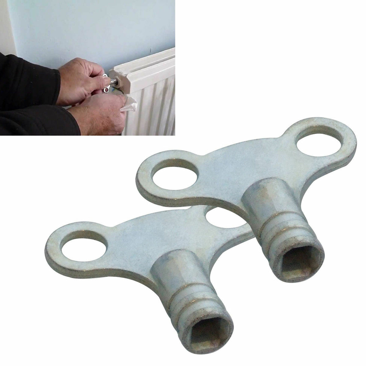 2 x Radiator Plumbing Bleed Bleeding Key Keys Solid Brass for Venting ...