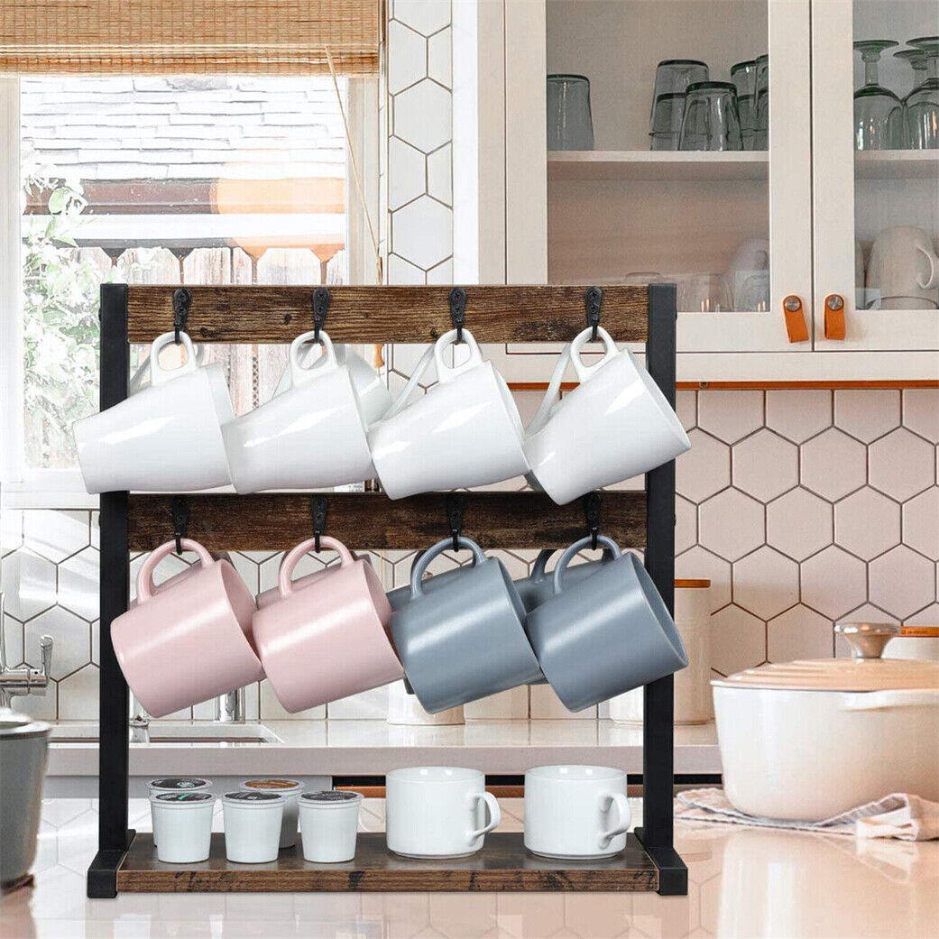 Coffee Mug Holder Free Standing Tabletop Tea Cup Kitchen Storage Rack ...