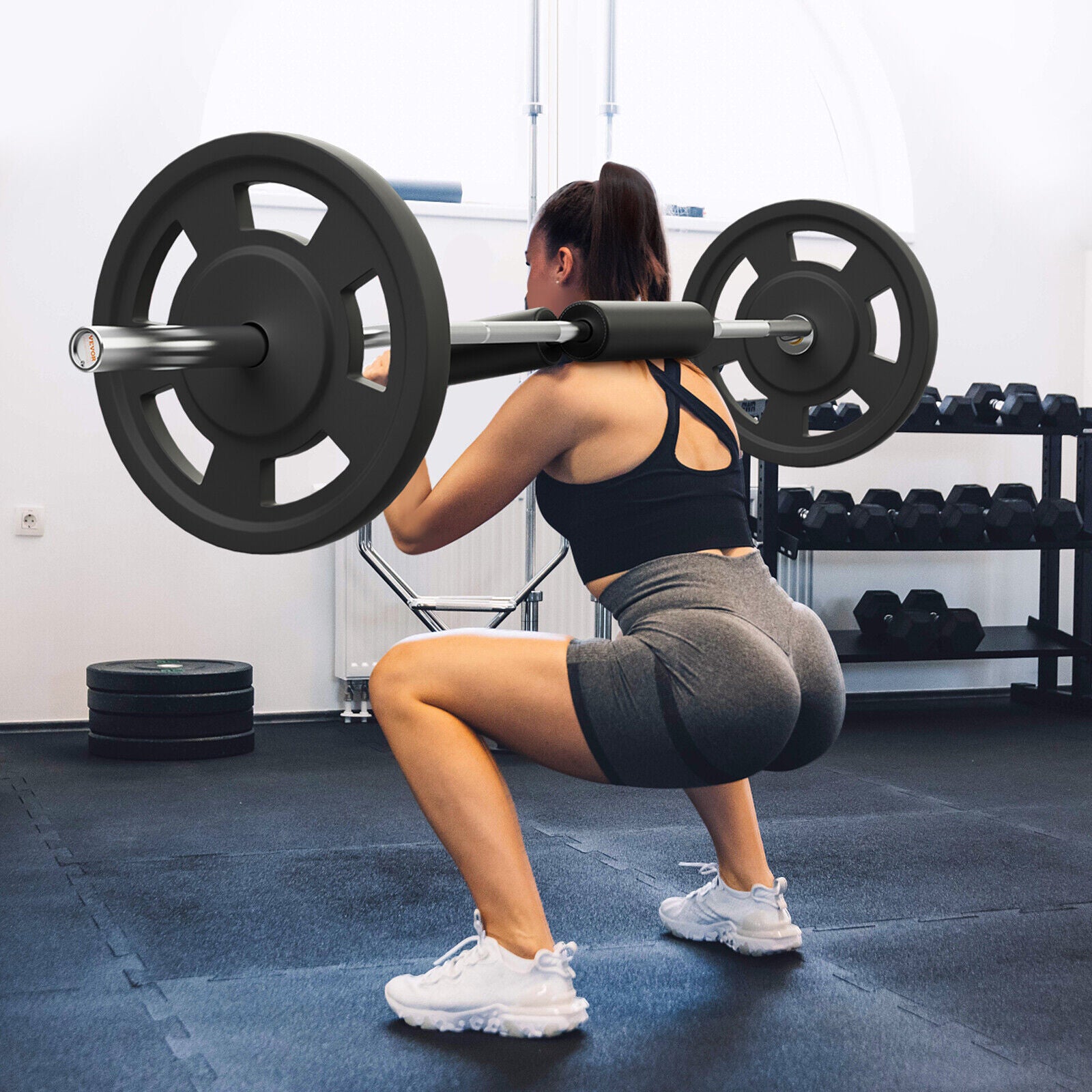 Safety Olympic Squat Bar Fitness Squat Bar Attachment 700LB Weight Lif ...