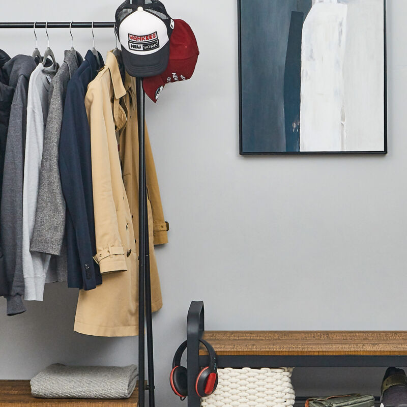 Mondeer Clothes Rail Rack Garment Hanging Coat Display Stand Shoe Stor ...