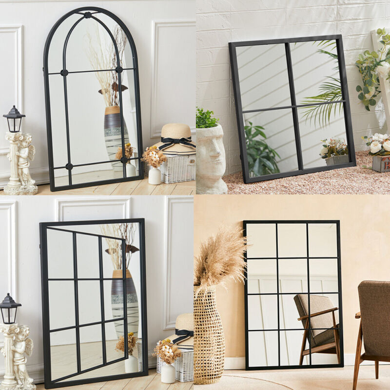 Vintage Arch/Rectangle Window Mirror WallHanging Outdoor Garden Hallwa ...
