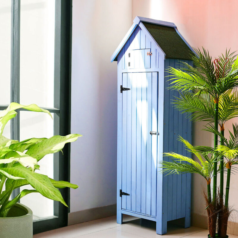 Outdoor Garden Beach Hut Style Tool Room Sentry Box Storage Garden She ...