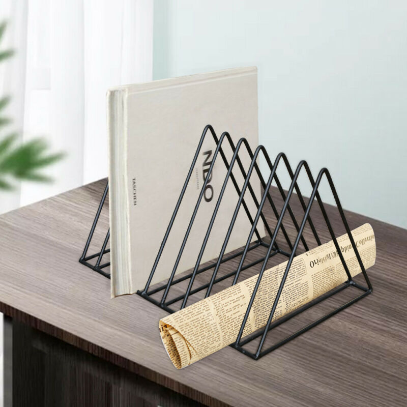 10 Sections Metal Magazine File Holder Paper Book Desk Storage Boxes H ...