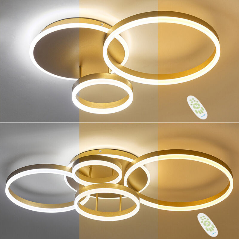 Modern Lamp 3/5 Ring LED Ceiling Light Chandelier Lights Living Room D ...