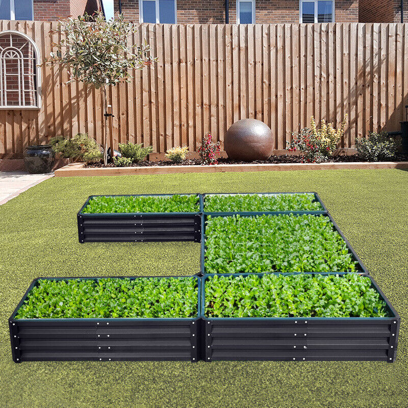 5Grid Garden Raised Vegetable Planter Outdoor Flower Trough Herb Grow ...