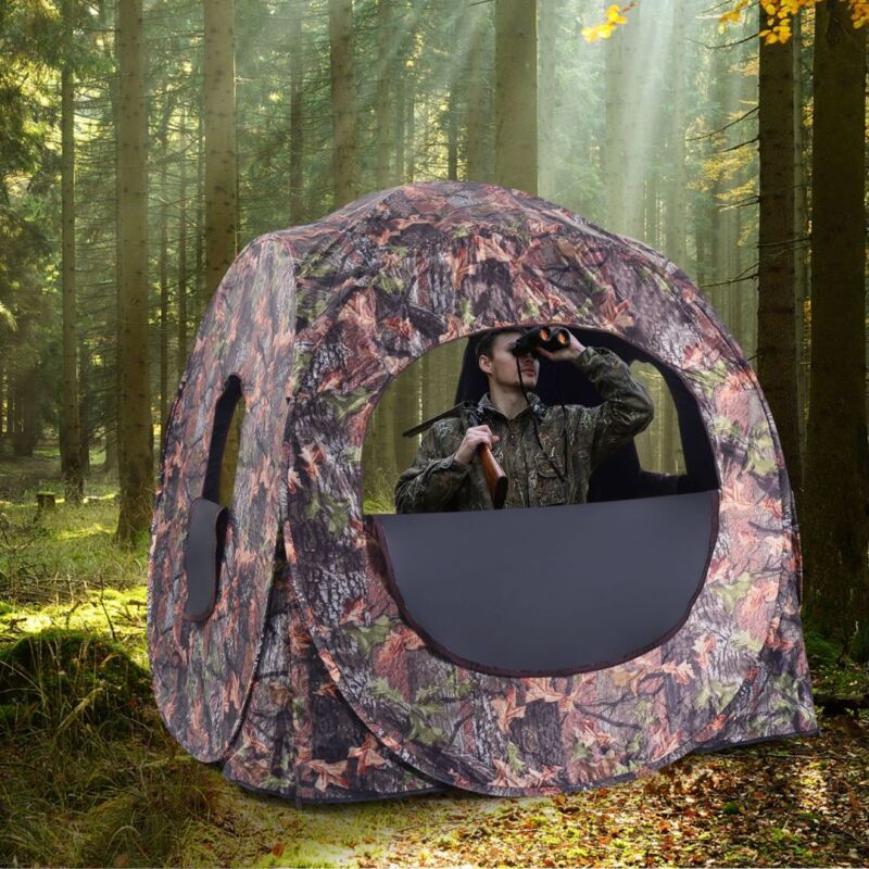 3 Person Portable Hunting Blind Pop-Up Shooting Ground Blind Tent Mesh ...